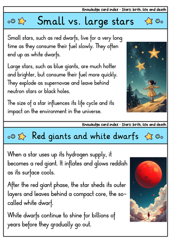 Stars: Birth, Life & Death - Flashcards | Astronomy | Stellar Evolution ...