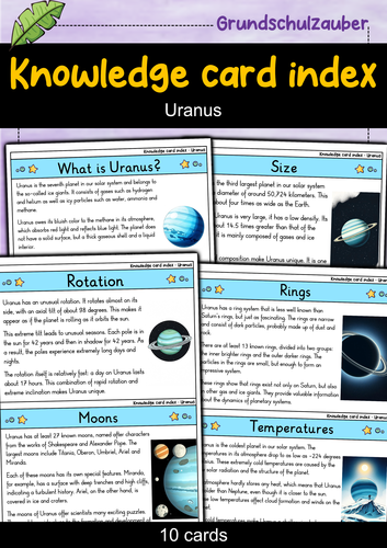 Uranus - Flashcards | Astronomy | Ice Giant | Rings & Moons | Teaching Resources