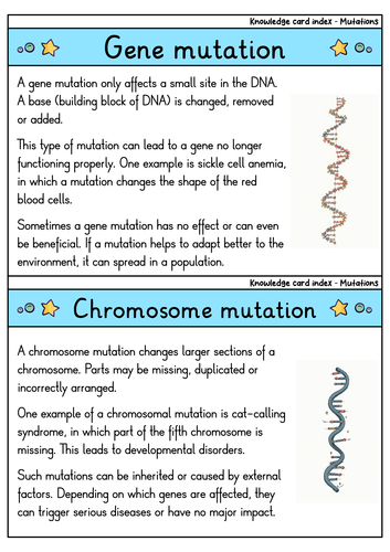 Mutations - Flashcards | Biology | Types, Causes & Effects | Teaching ...