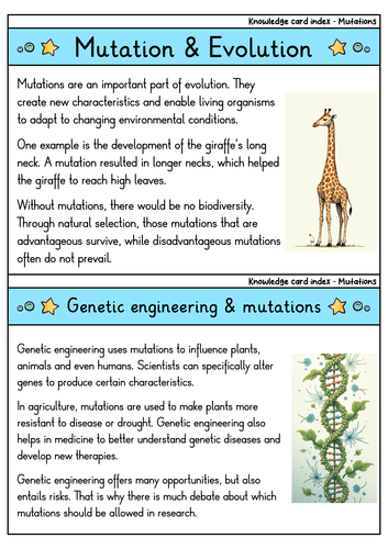 Mutations - Flashcards | Biology | Types, Causes & Effects | Teaching ...