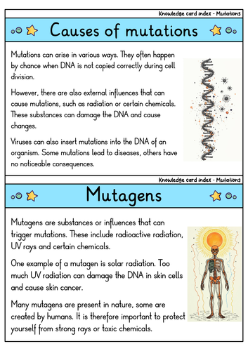 Mutations - Flashcards | Biology | Types, Causes & Effects | Teaching ...