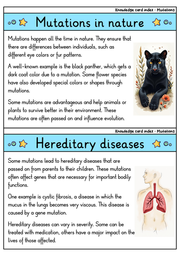 Mutations - Flashcards | Biology | Types, Causes & Effects | Teaching ...