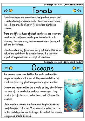 Ecosystems & Habitats - Flashcards | Biology | Types, Functions ...