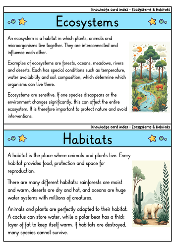 Ecosystems & Habitats - Flashcards | Biology | Types, Functions ...