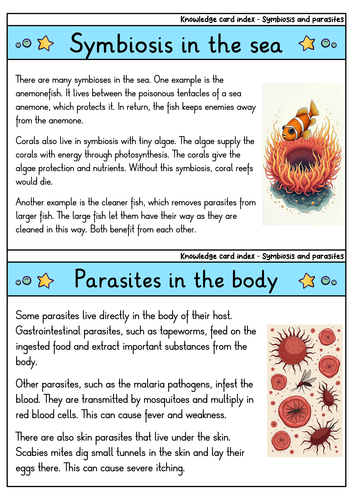 Symbiosis and Parasites - Flashcards | Biology | Types, Interactions ...
