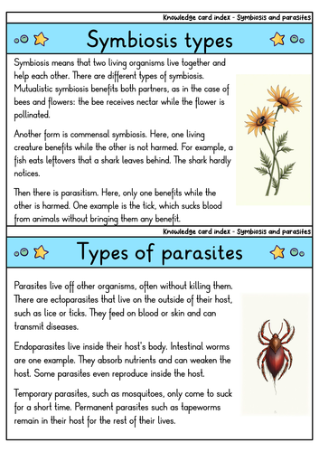 Symbiosis and Parasites - Flashcards | Biology | Types, Interactions ...