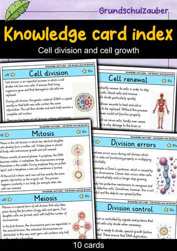 Cell Division - Flashcards | Biology | Mitosis & Meiosis | Teaching ...