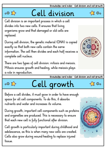 Cell Division - Flashcards | Biology | Mitosis & Meiosis | Teaching ...