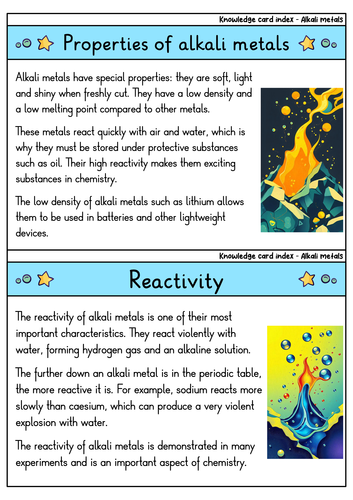 Alkali Metals - Flashcards | Chemistry | Properties, Reactivity & Uses ...