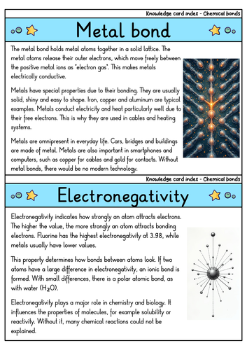 Chemical Bonds - Flashcards | Chemistry | Ionic, Covalent & Metallic ...