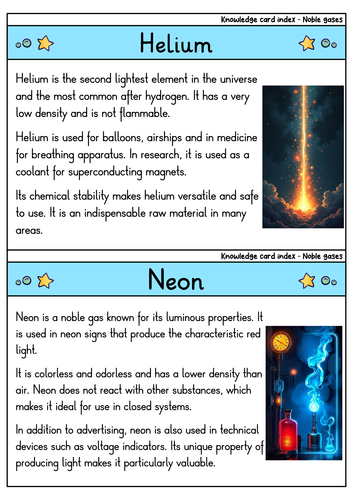 Noble Gases - Flashcards | Chemistry | Properties, Uses ...