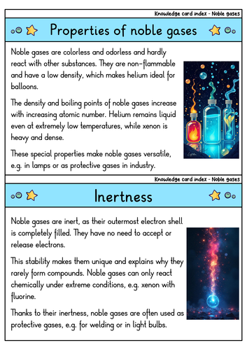 Noble Gases - Flashcards | Chemistry | Properties, Uses ...