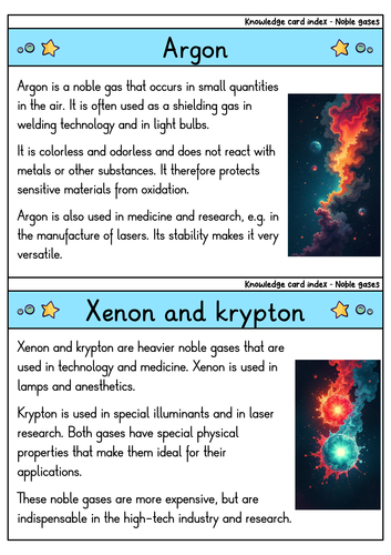 Noble Gases - Flashcards | Chemistry | Properties, Uses ...