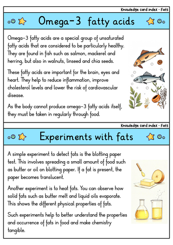 Fats - Flashcards | Biology | Structure, Types & Functions | Teaching ...