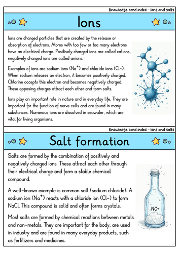 Ions and Salts - Flashcards | Chemistry | Formation, Properties ...
