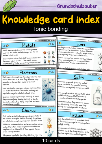 Ionic Bonding - Flashcards | Chemistry | Formation, Properties ...