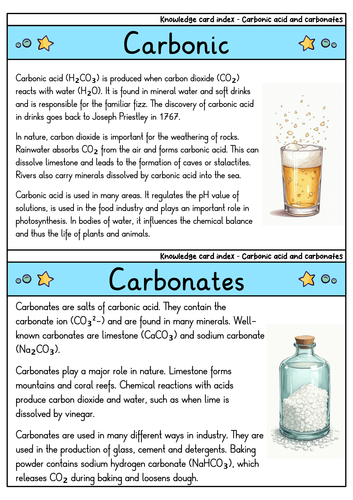 Carbonic Acid and Carbonates - Flashcards | Chemistry | Properties ...