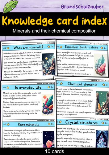 Minerals - Flashcards | Geology | Types, Properties & Uses | Teaching ...