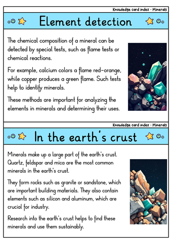 Minerals - Flashcards | Geology | Types, Properties & Uses | Teaching ...