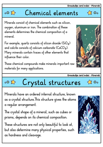 Minerals - Flashcards | Geology | Types, Properties & Uses | Teaching ...