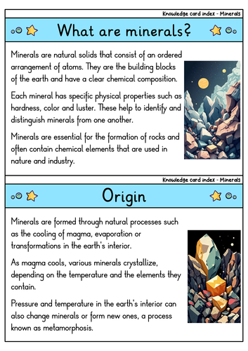 Minerals - Flashcards | Geology | Types, Properties & Uses | Teaching ...