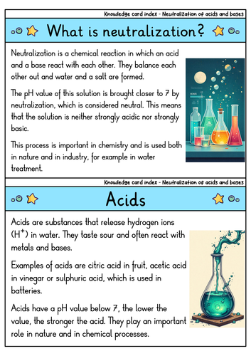 Neutralization of Acids and Bases - Flashcards | Chemistry | Reactions ...