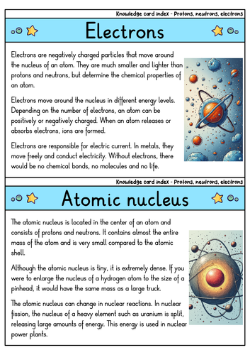 Protons, Neutrons, Electrons - Flashcards | Chemistry | Atomic ...