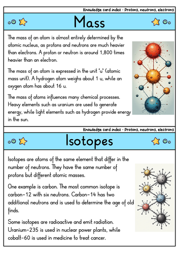 Protons, Neutrons, Electrons - Flashcards | Chemistry | Atomic ...