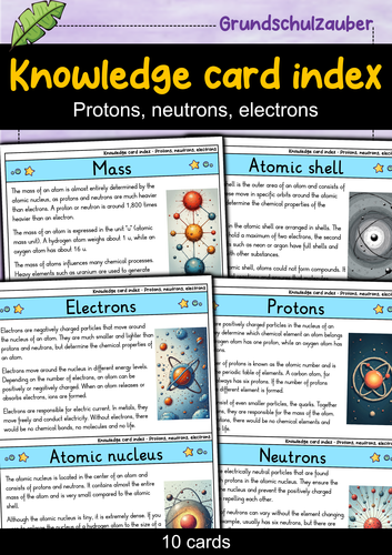 Protons, Neutrons, Electrons - Flashcards | Chemistry | Atomic ...