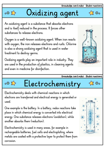 Redox Reactions - Flashcards | Chemistry | Oxidation, Reduction ...