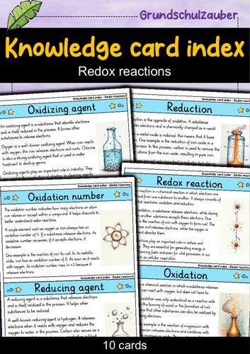 Redox Reactions - Flashcards | Chemistry | Oxidation, Reduction ...
