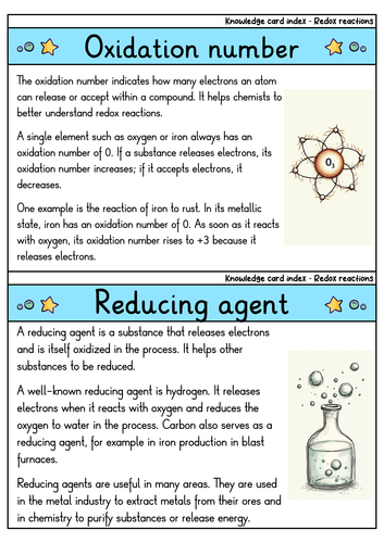 Redox Reactions - Flashcards | Chemistry | Oxidation, Reduction ...