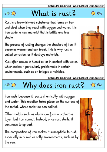 Rusting - Flashcards | Chemistry | Oxidation, Corrosion & Prevention ...
