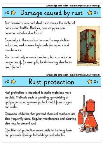 Rusting - Flashcards | Chemistry | Oxidation, Corrosion & Prevention ...