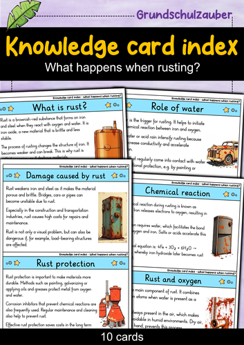 Rusting - Flashcards | Chemistry | Oxidation, Corrosion & Prevention ...