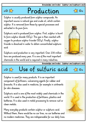 Sulfur and Sulfuric Acid - Flashcards | Chemistry | Properties ...