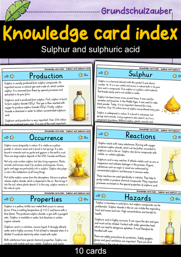 Sulfur and Sulfuric Acid - Flashcards | Chemistry | Properties ...