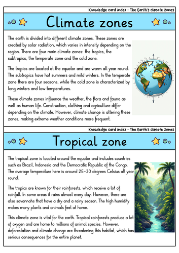 Earth's Climate Zones - Flashcards | Geography | Types, Characteristics ...