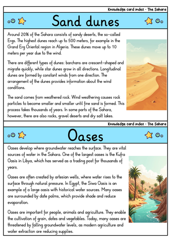 The Sahara - Flashcards | Geography | Desert, Climate & Ecosystems ...