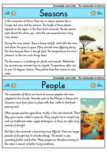 The African Savannas - Flashcards | Geography | Ecosystems, Wildlife ...