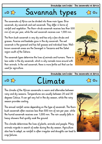 The African Savannas - Flashcards | Geography | Ecosystems, Wildlife ...