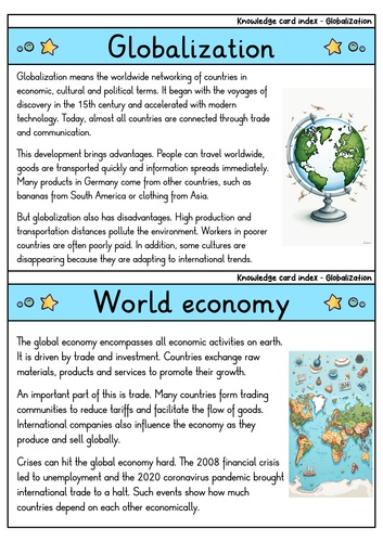 Globalization - Flashcards | Economics | Impact, Trade & Cultural ...