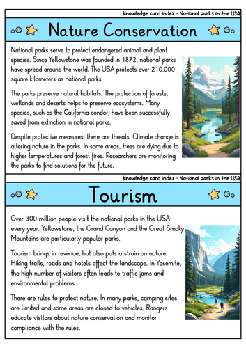 National Parks in the USA - Flashcards | Geography | Famous Parks ...