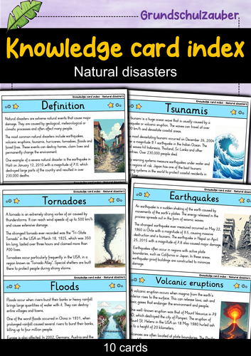 Natural Disasters - Flashcards | Geography | Types, Causes & Impact ...