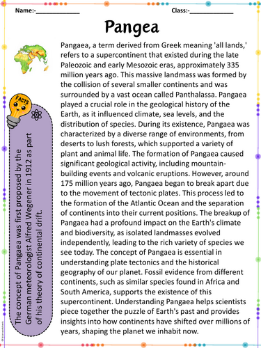 Pangea: Engaging Reading Passage with Insightful Questions | Teaching ...