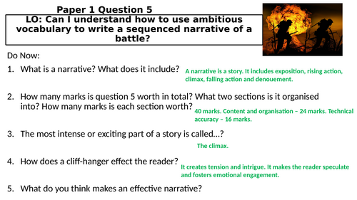 AQA English Language Paper 1 & 2 Question 5 Lessons | Teaching Resources