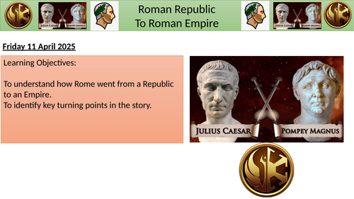 Rome from Republic to Empire - Caesar V Pompey and the Emergence of ...