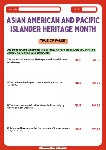 Asian Pacific American Heritage Month AAPI Reading Comprehension ...