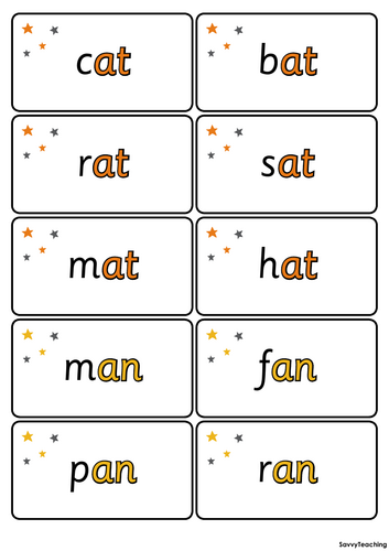 Rhyming Words Flashcards – 197 Printable Word Cards for Phonics ...