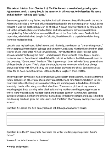 GCSE English Language Paper 1 Reading / Writing Tasks Mock / Practice ...